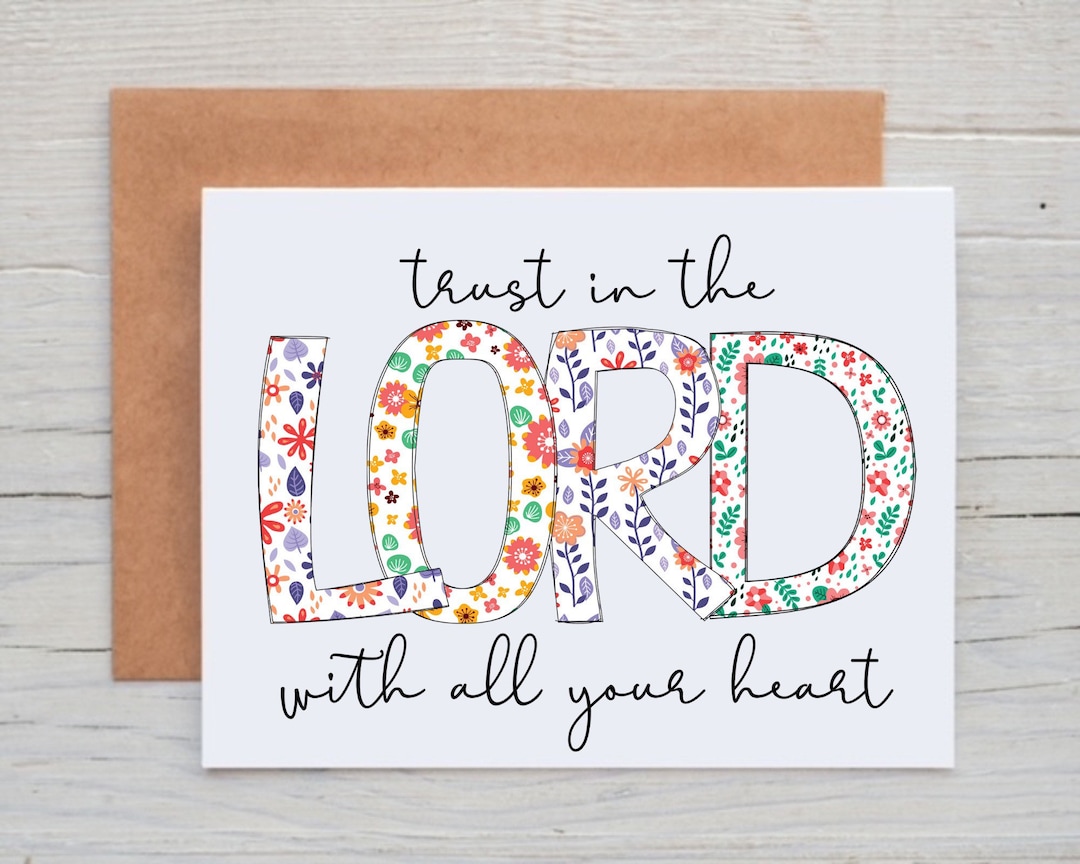 Trust in the Lord With All Your Heart Christian Note Cards Blank Inside ...