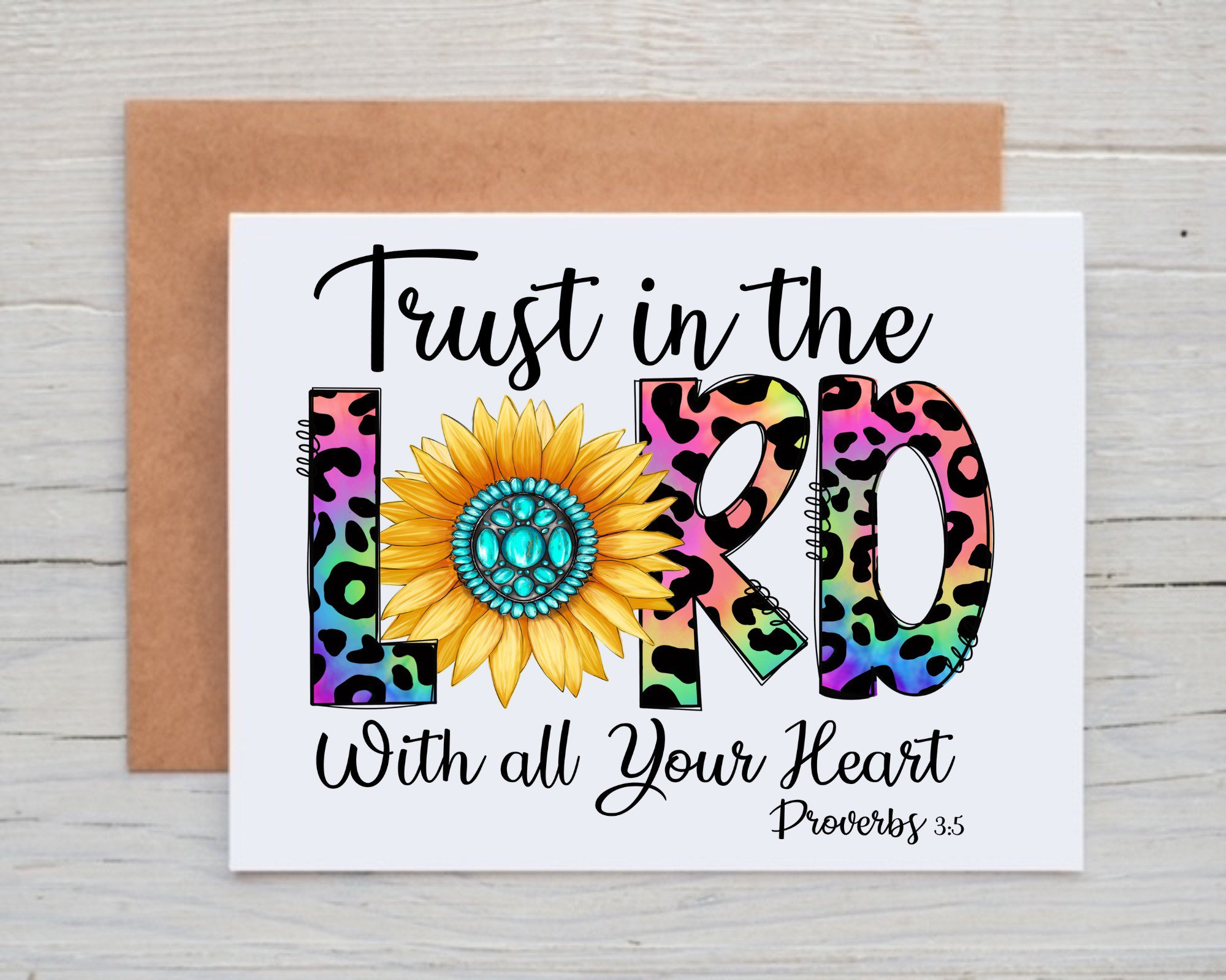 Trust in the Lord With All Your Heart Christian Encouragement Cards for ...