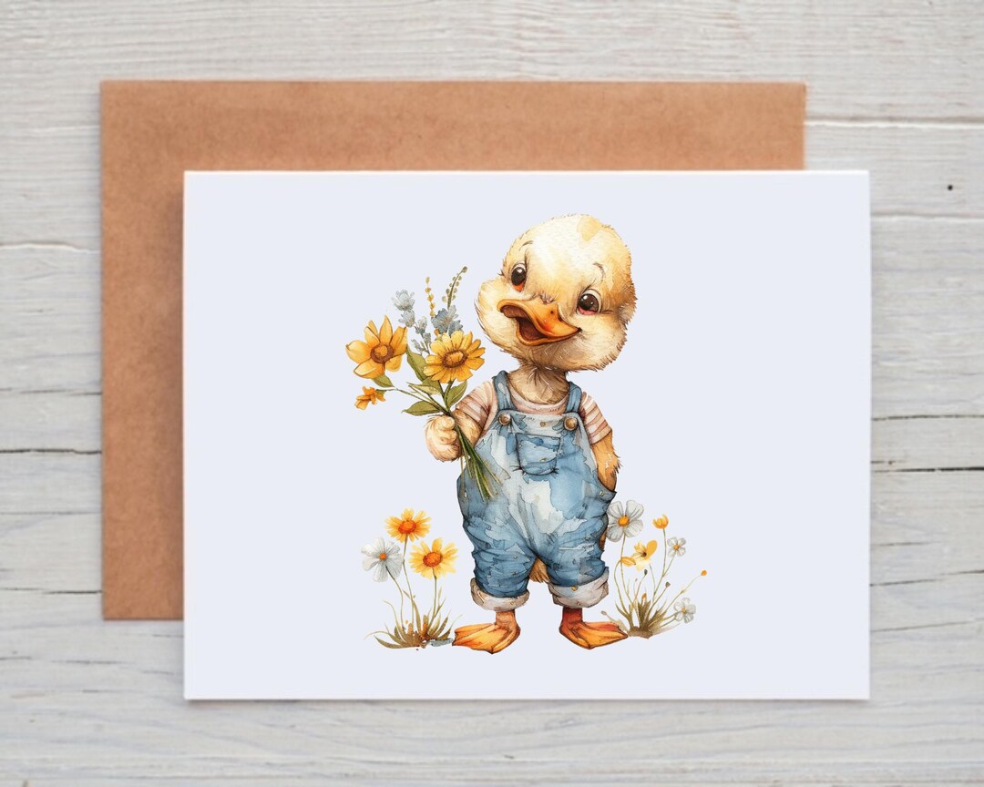 Duck Note Cards With Envelopes, Duck Card Pack, Spring Stationery, Duck ...