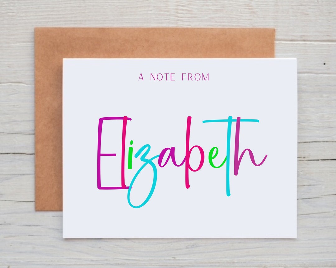Personalized Note Cards for Kids, Stationery Sets for Girls, Thank You ...