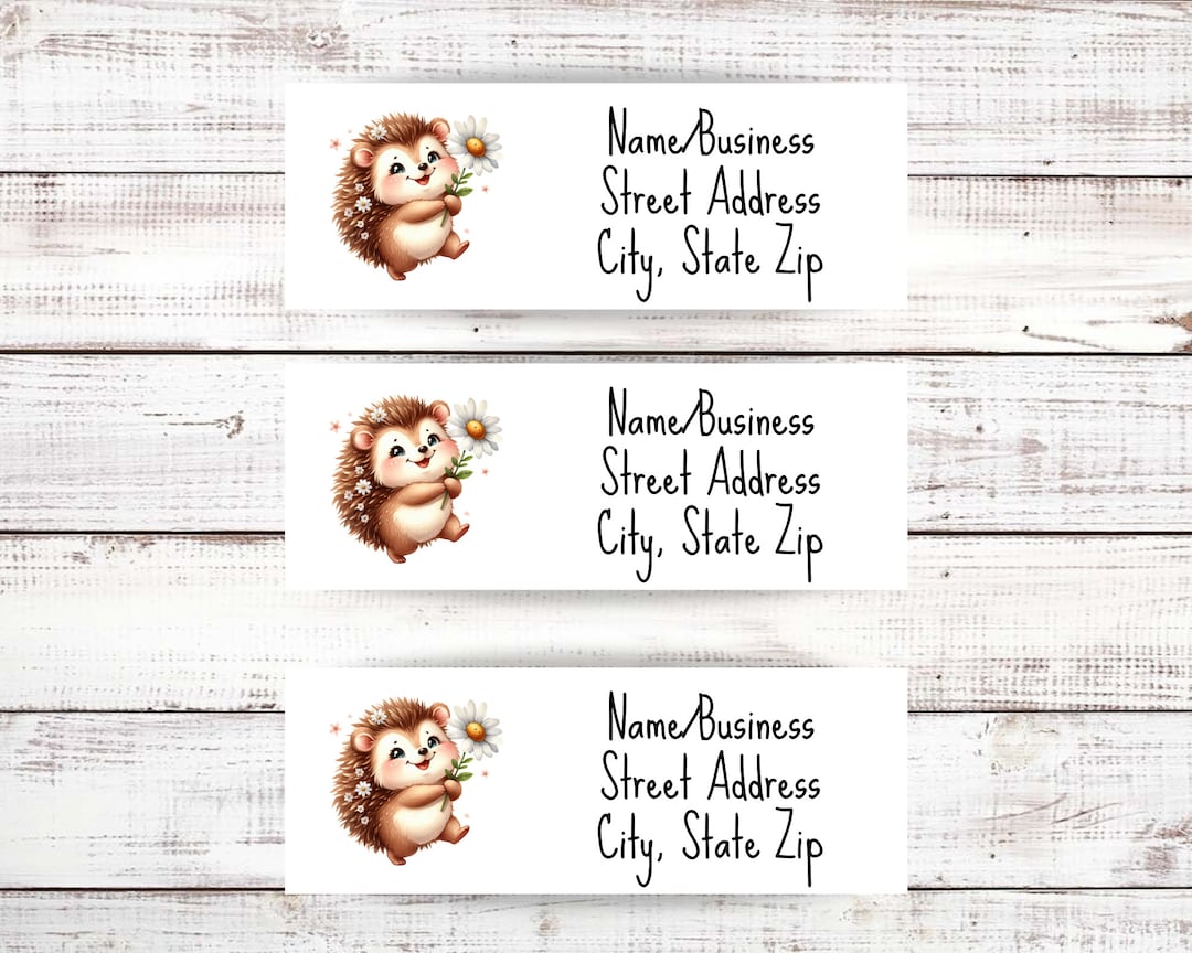 Hedgehog Address Label, Personalized Return Address Labels for Envelope ...