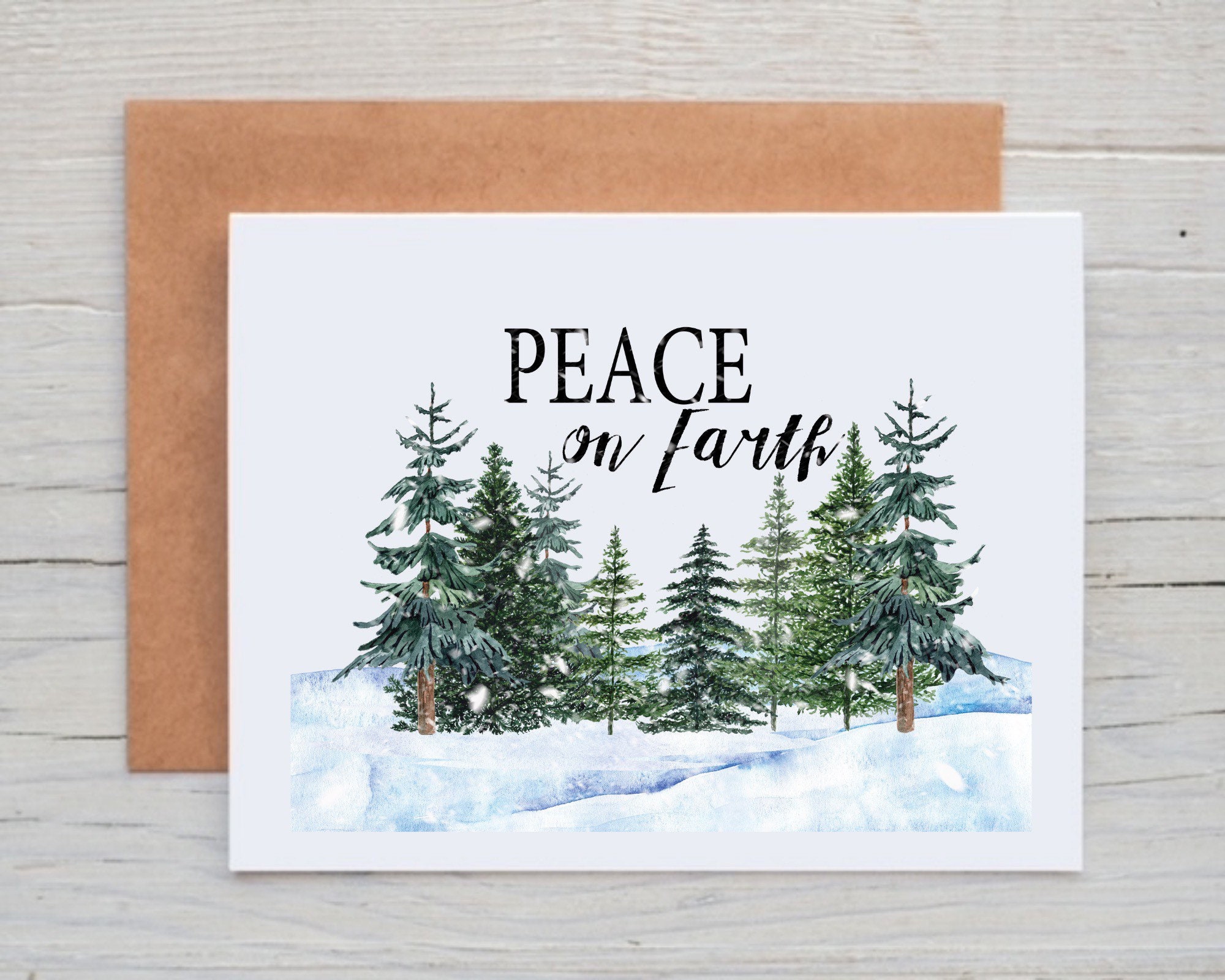 Peace on Earth Christmas Cards, Holiday Card Set, Christmas Card Set ...