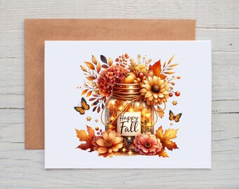 Fall Wheelbarrow Note Cards With Envelopes, Fall Greeting Cards ...