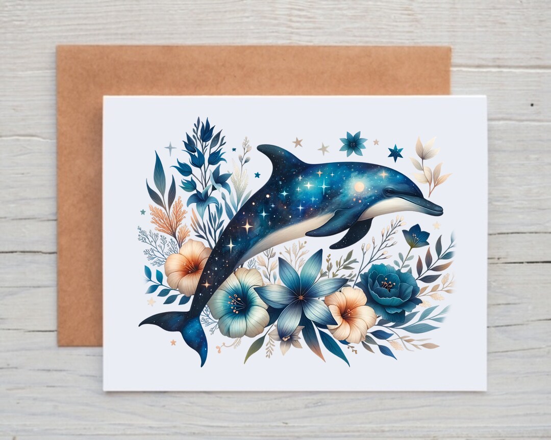 Dolphin Note Cards With Envelopes, Summer Stationery, Dolphin Gifts for ...