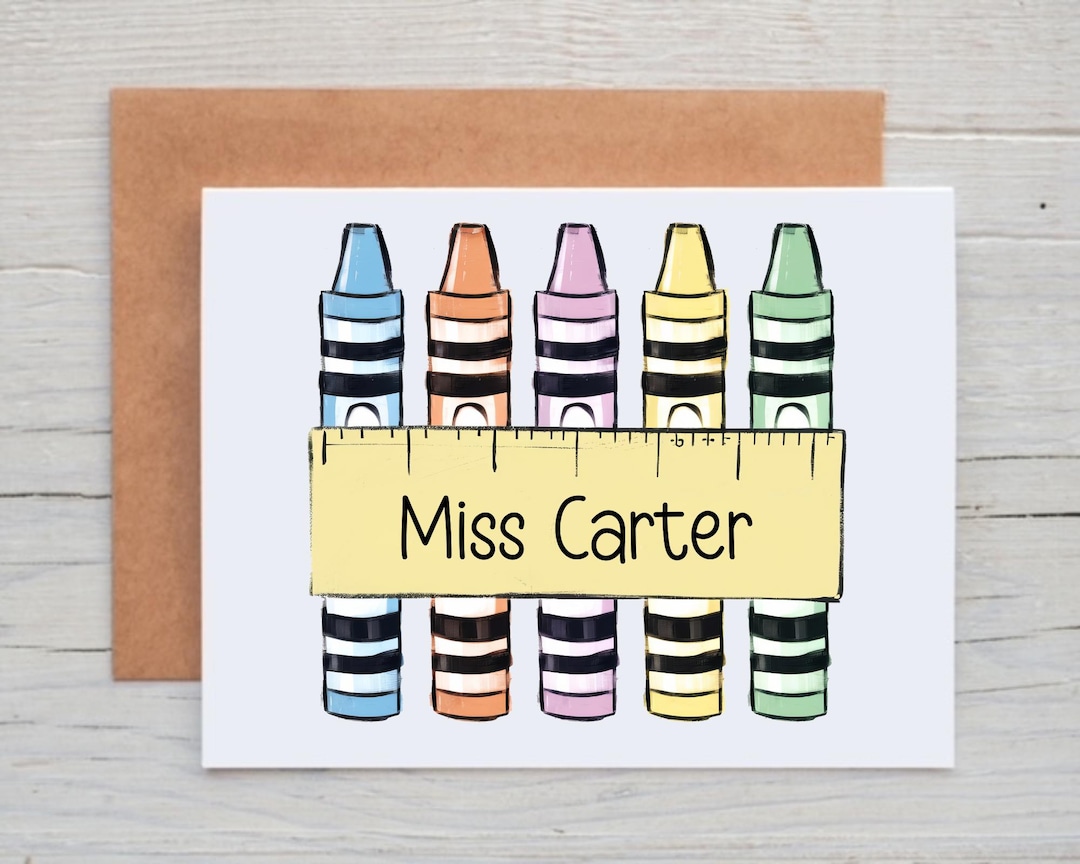 Back to School Teacher Gift, Personalized Teacher Note Card, Teacher ...