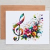 Piano Music Notes Quote, A5 Greeting Card, Music is Not to Hear It is ...