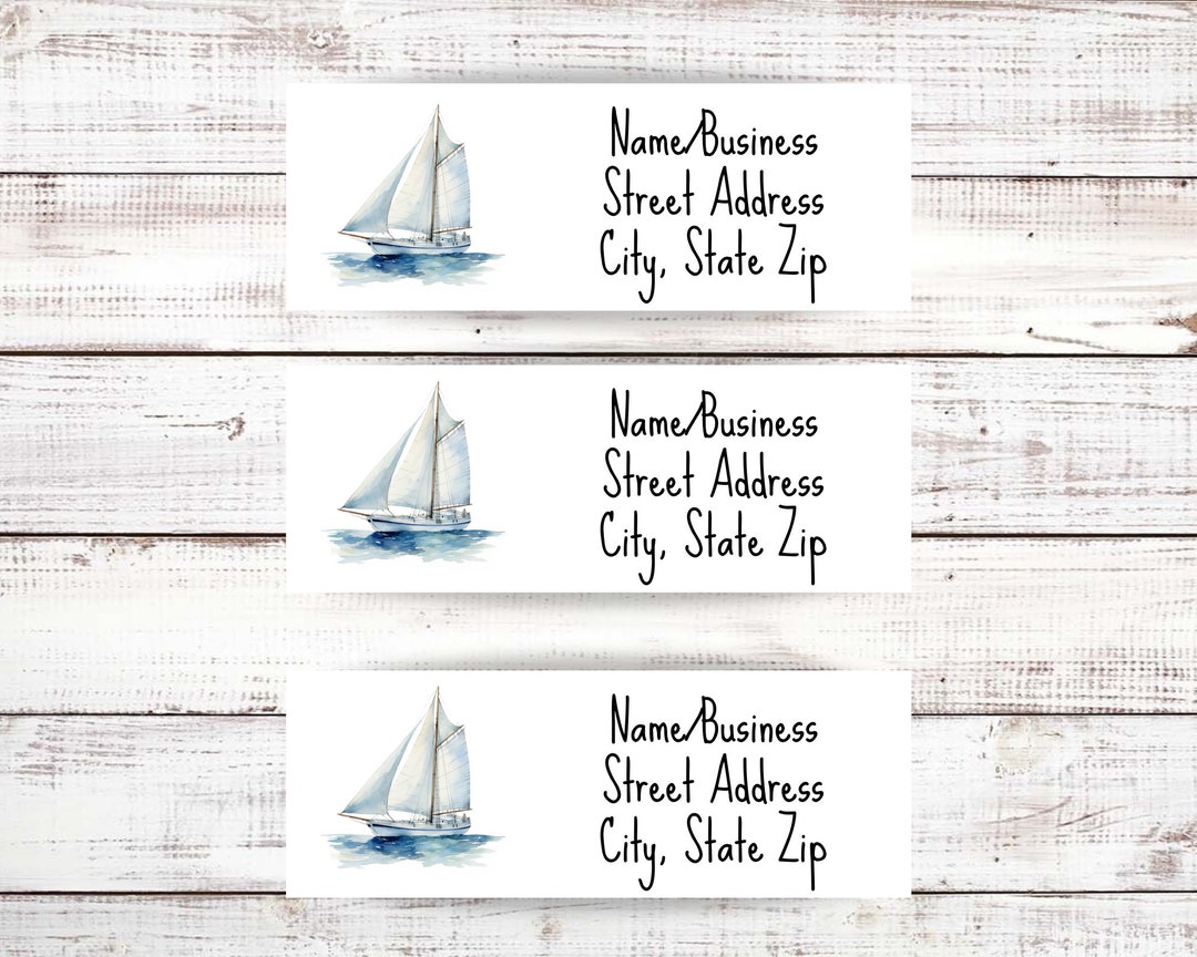 Sailboat Address Label, Personalized Return Address Labels for Envelope ...