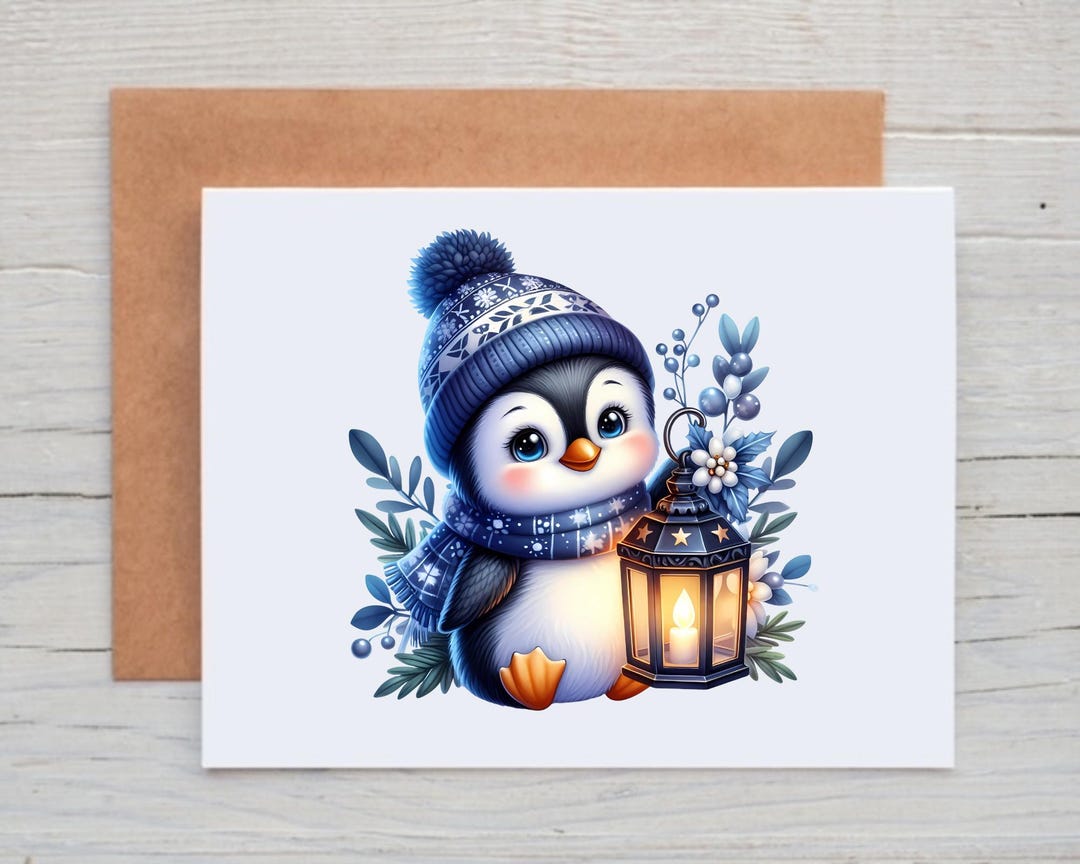 Penguin Note Cards, Winter Note Cards, Penguin Gifts for Women, Penguin ...
