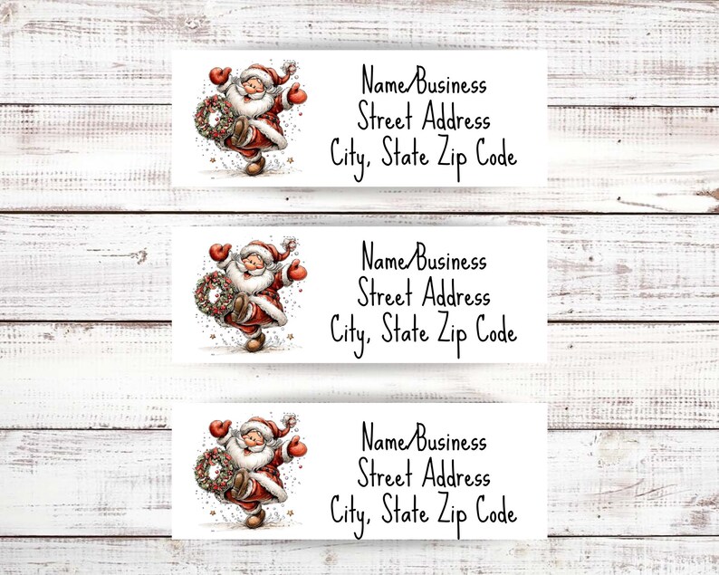 Santa Claus Address Labels, Holiday Mailing Labels, Return Address ...