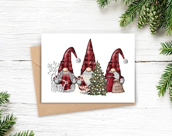 Gnome Christmas Cards, Christmas Gnome Stationery, Holiday Card Set ...