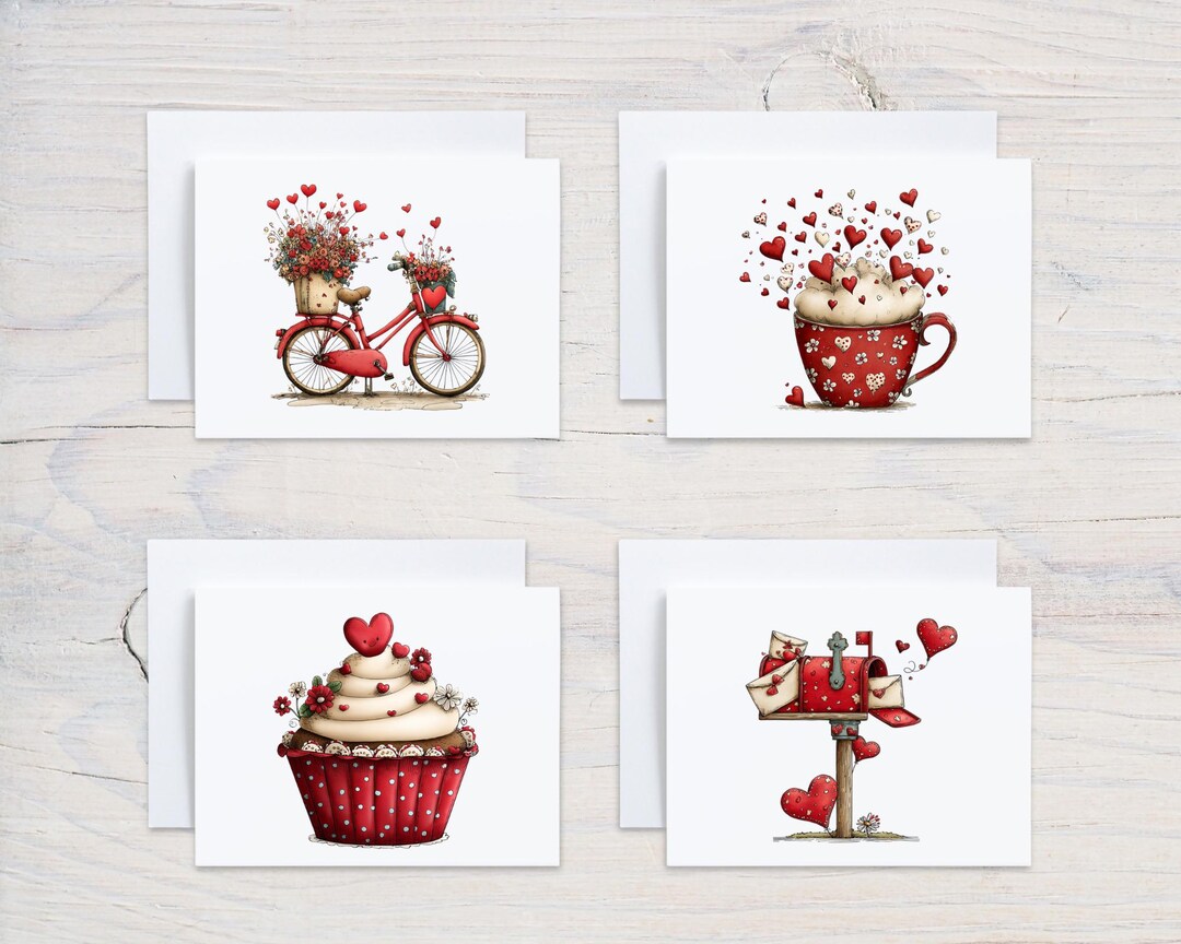Valentines Day Note Card Variety Pack, Valentines Day Greeting Cards ...