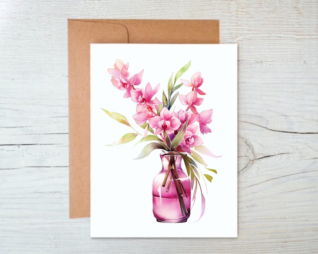 Orchid Note Cards With Envelopes, Orchid Stationery, Orchid Thank You ...
