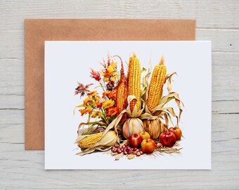 Fall Wheelbarrow Note Cards With Envelopes, Fall Greeting Cards ...