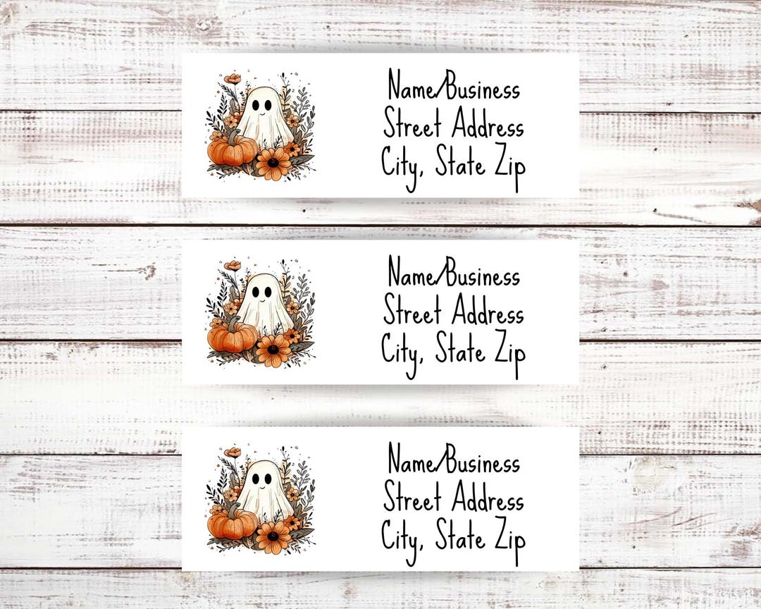 Ghost Address Labels, Halloween Address Labels, Personalized Return ...