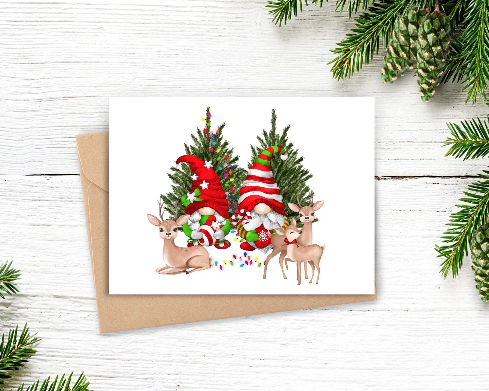 Holiday Card Set, Gnome Christmas Cards, Christmas Card Set With ...