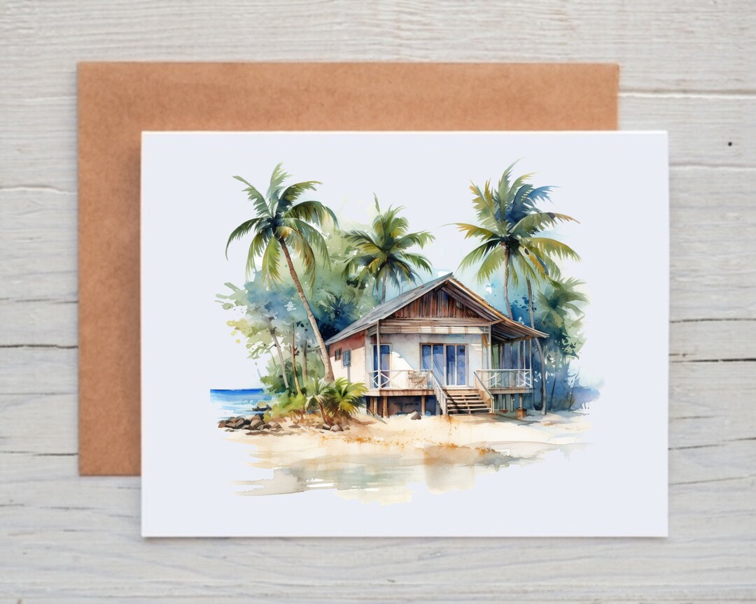 Watercolor Beach Note Cards With Envelopes, Summer Stationery for Women ...