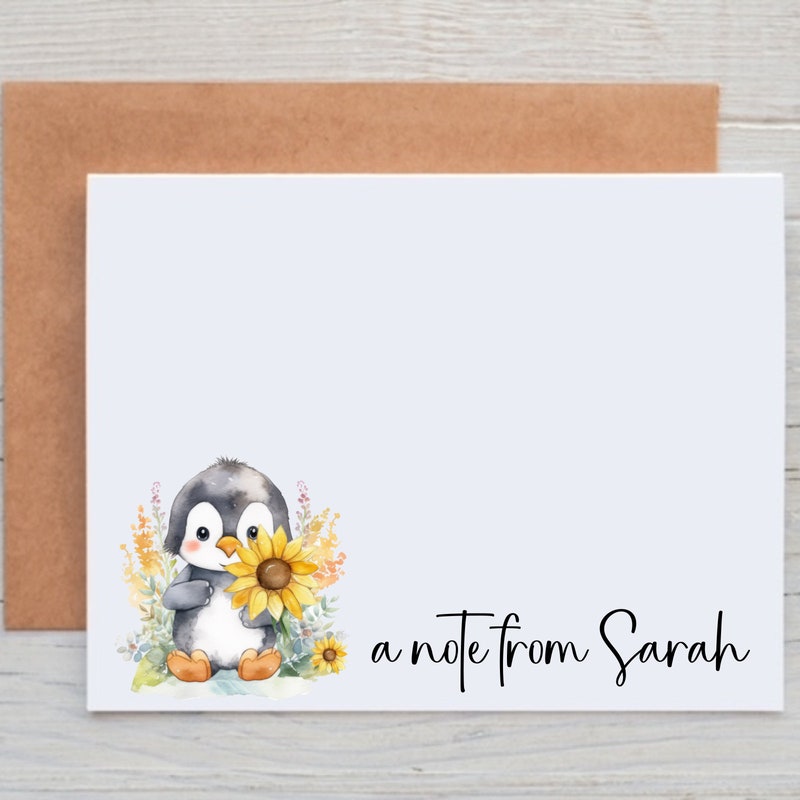Penguin Card - Etsy