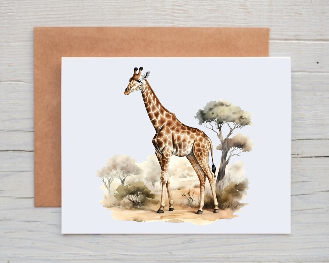 Giraffe Note Cards With Envelopes, Giraffe Stationery, Giraffe Gifts ...