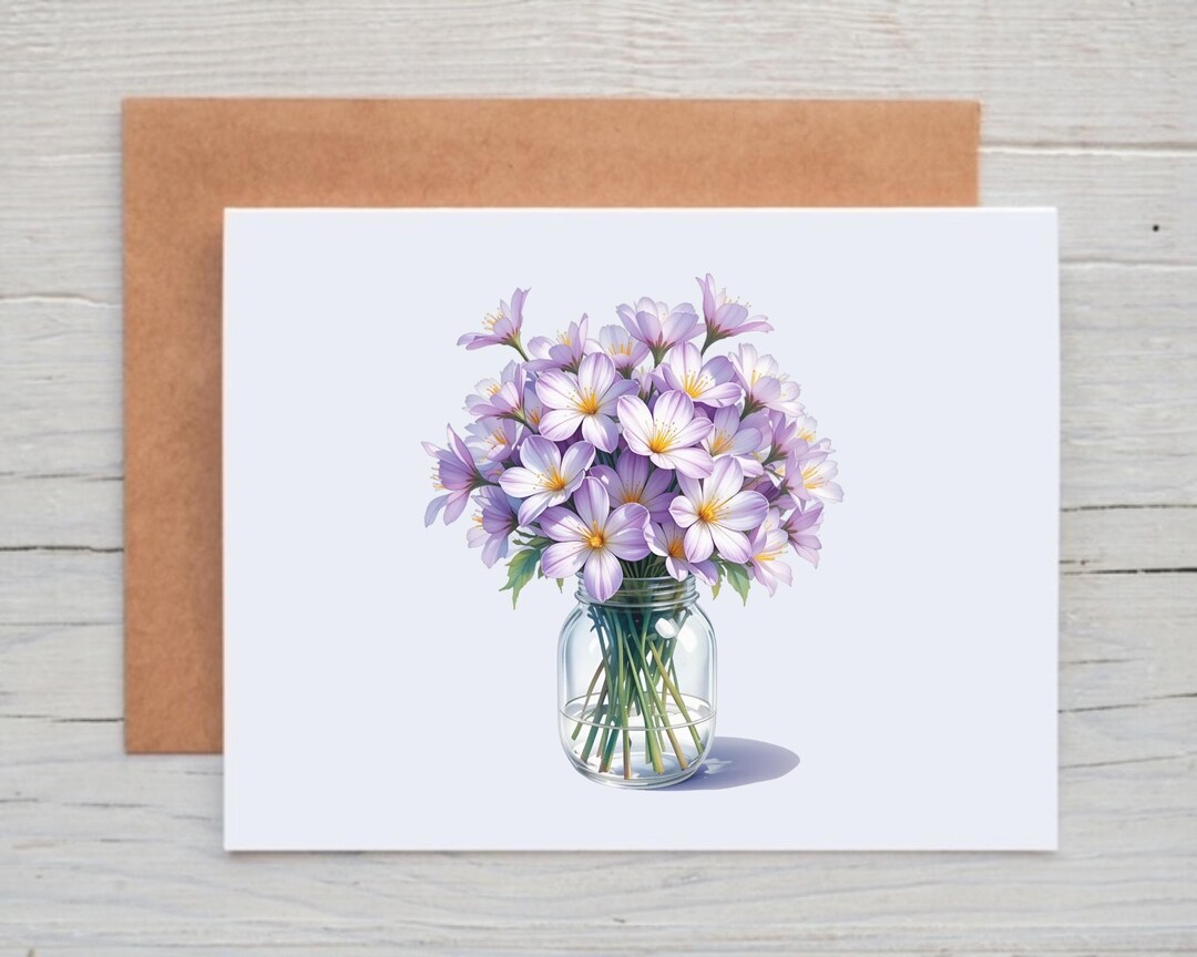 Purple Floral Note Cards, Floral Stationery for Women, Floral Greeting ...