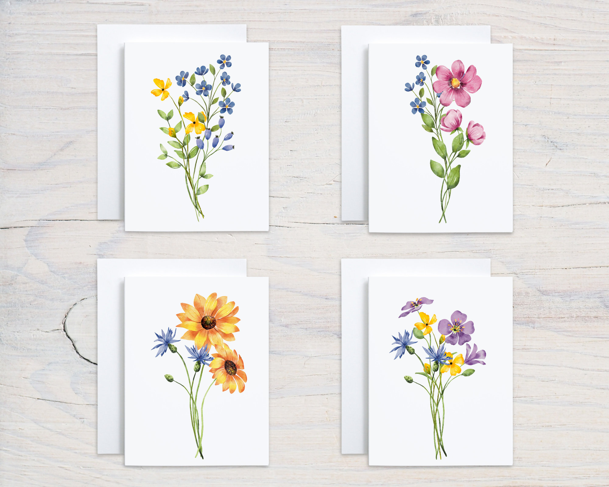 Floral Cards Pack, Floral Note Cards for Women, Botanical Cards With ...
