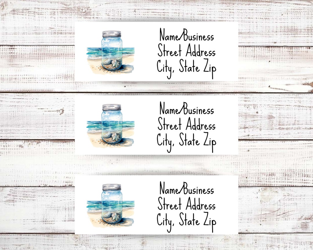 Beach Address Label, Personalized Return Address Labels for Envelope ...