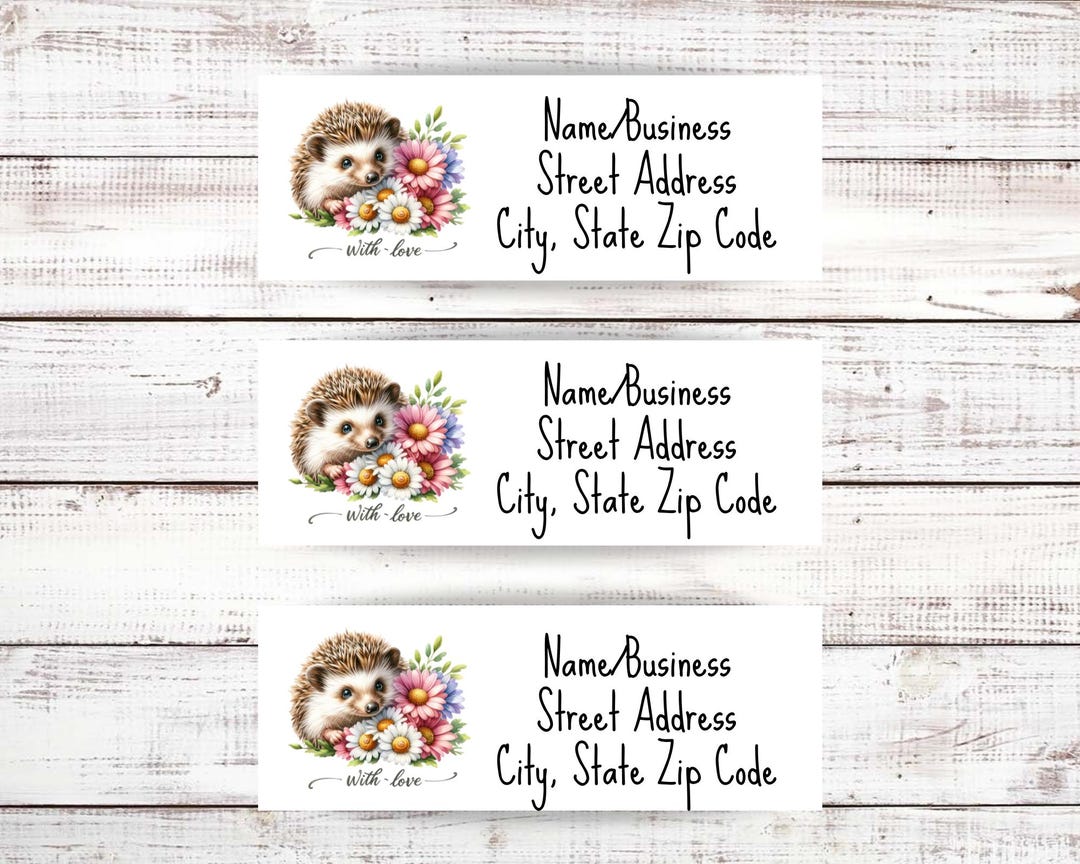 Hedgehog Address Label, Personalized Return Address Labels for Envelope ...
