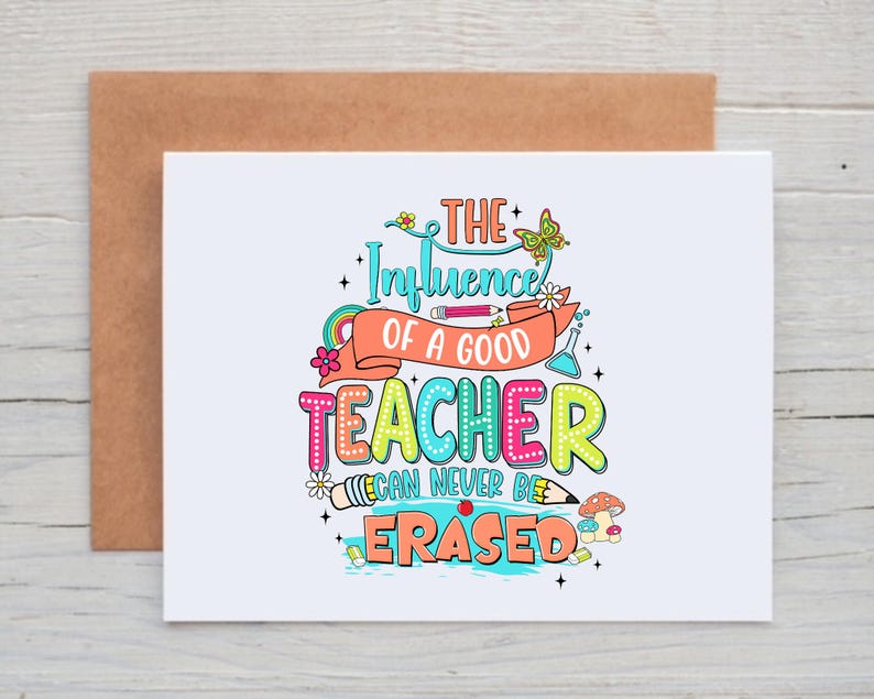 Personalized Teacher Note Card, Teacher Appreciation Gift, End of Year ...