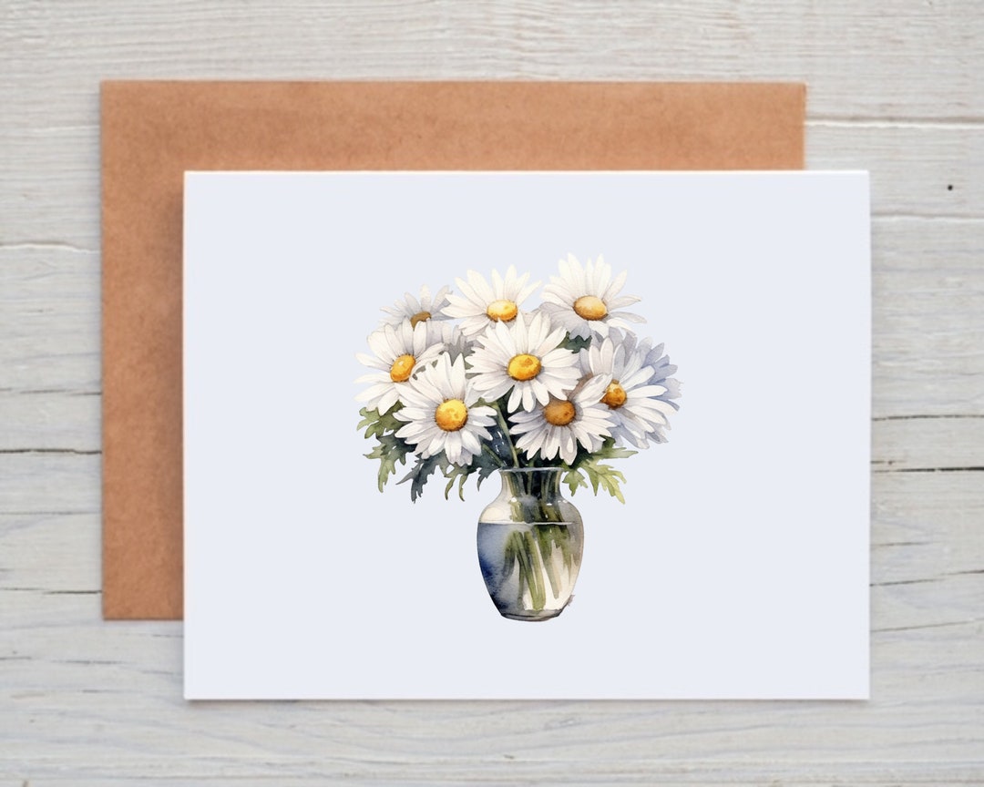 Daisy Note Cards With Envelopes, Floral Stationery for Women, Daisy ...