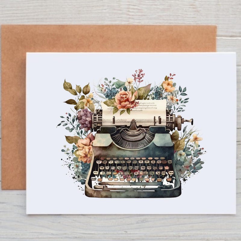 Typewriter Card - Etsy