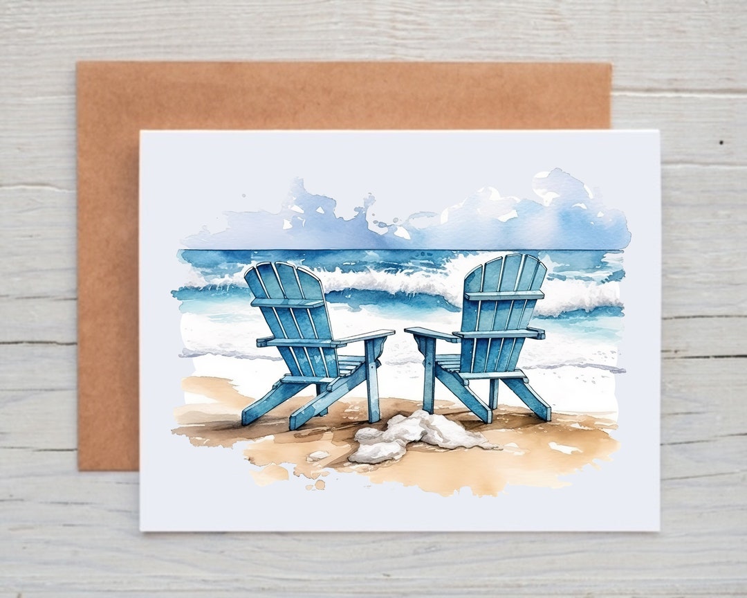 Watercolor Beach Notecards With Envelopes, Beach Stationery for Women ...
