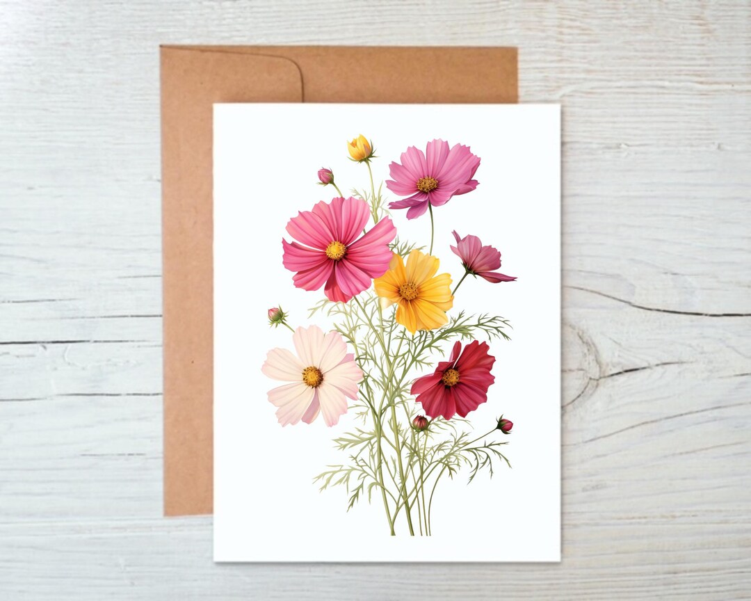 Floral Note Cards With Envelopes, Floral Stationery, Cards With Flowers ...
