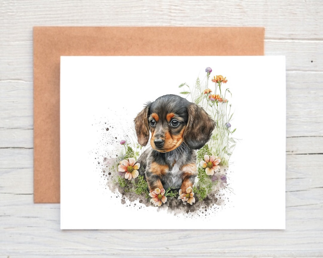 Dachshund Cards Watercolor Dog Cards Pet Greeting Cards - Etsy