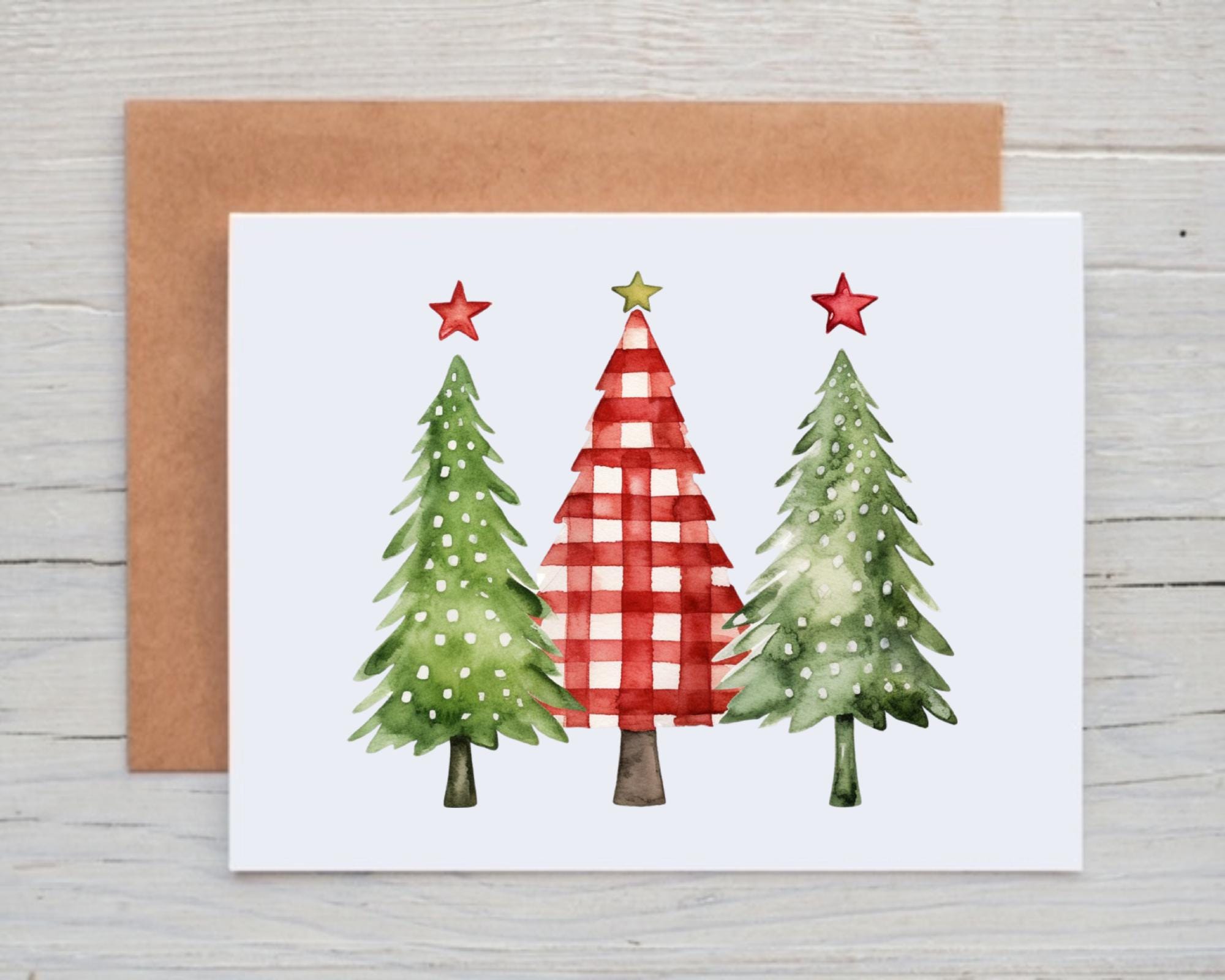 Christmas Tree Cards With Envelopes, Holiday Greeting Cards Blank ...