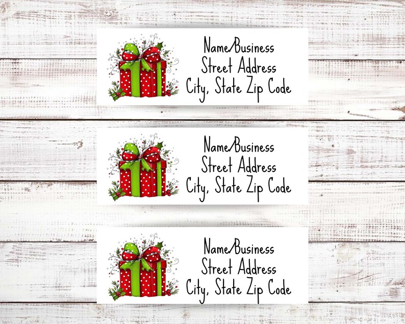 Christmas Gift Address Labels, Holiday Mailing Labels, Return Address ...