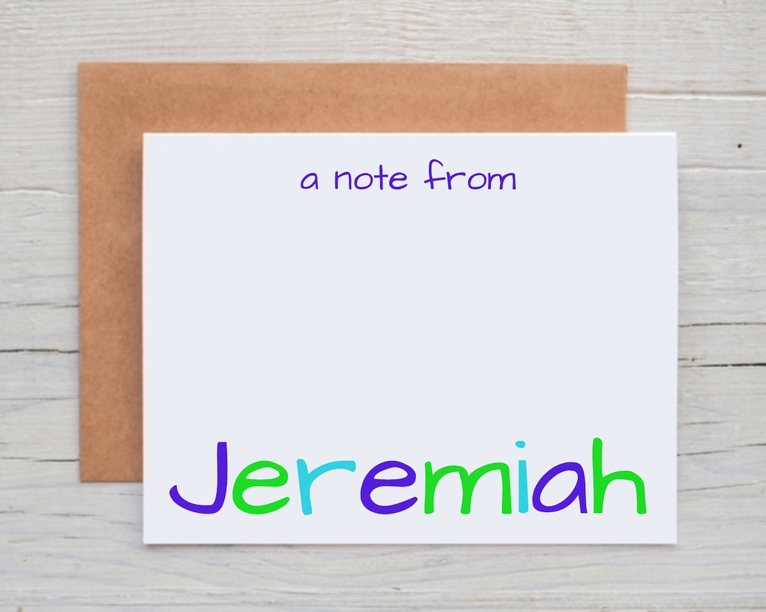 Personalized Note Cards for Kids, Stationery Set for Boys, Thank You ...