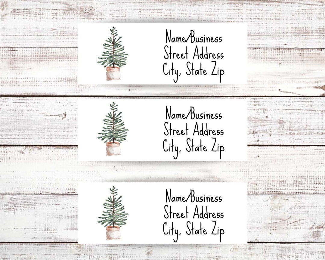 Christmas Tree Address Labels, Holiday Mailing Labels, Return Address ...