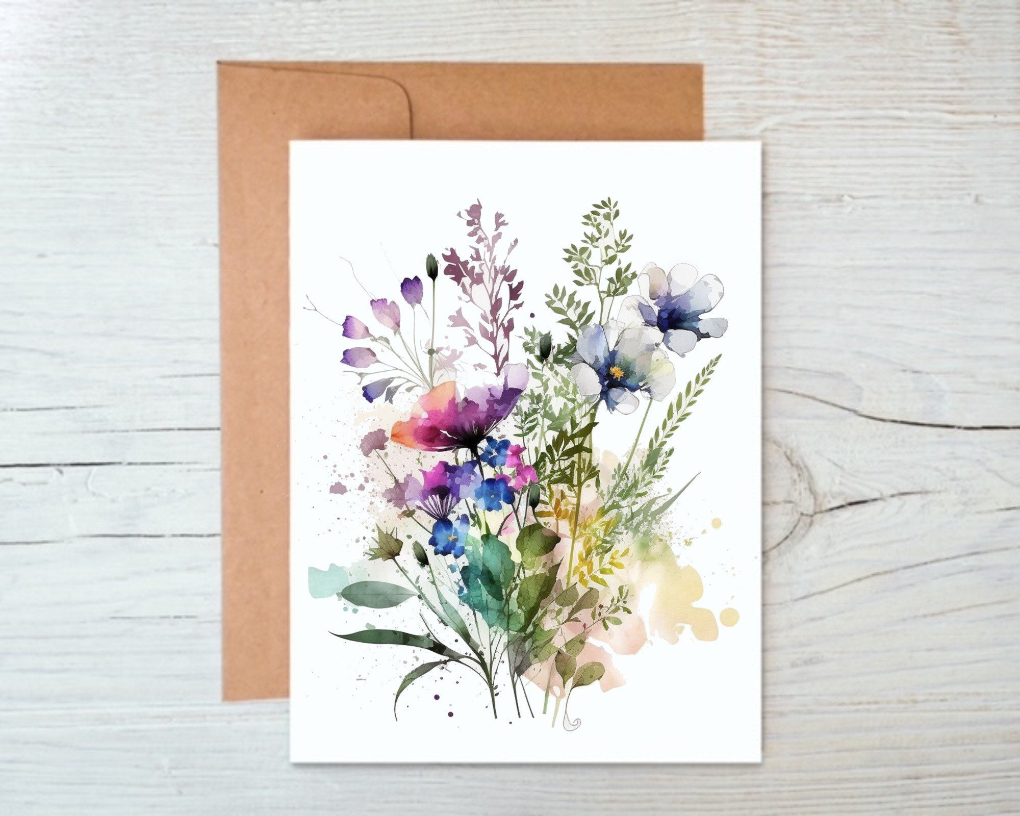 Watercolor Floral Cards Pack, Floral Note Cards for Women, Botanical ...