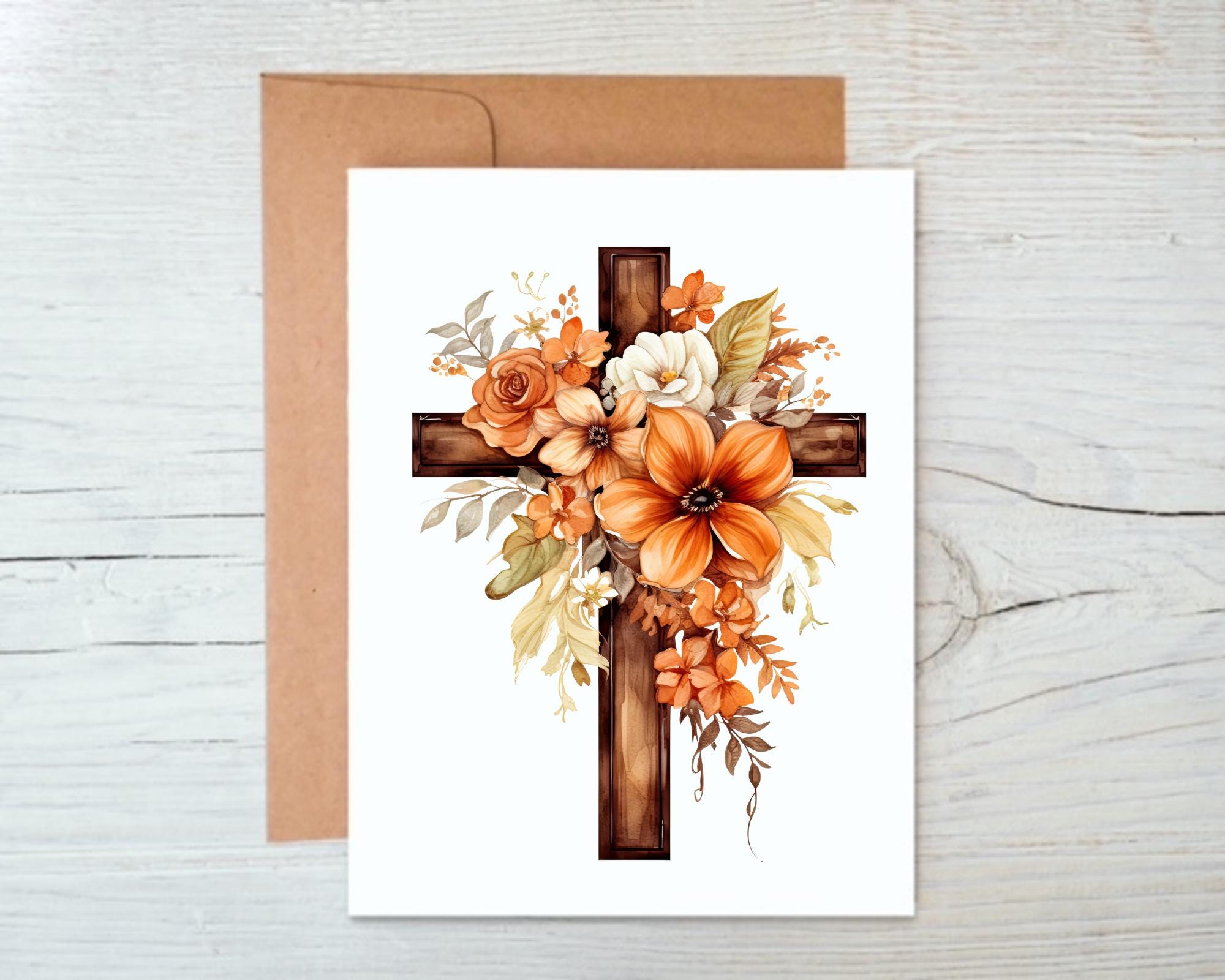 Fall Cross Cards, Fall Floral Note Cards With Envelopes, Fall Greeting ...