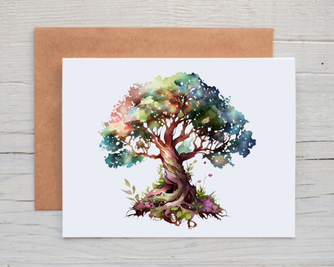 Tree of Life Cards, Tree Stationery, Blank Cards With Envelopes, Nature ...