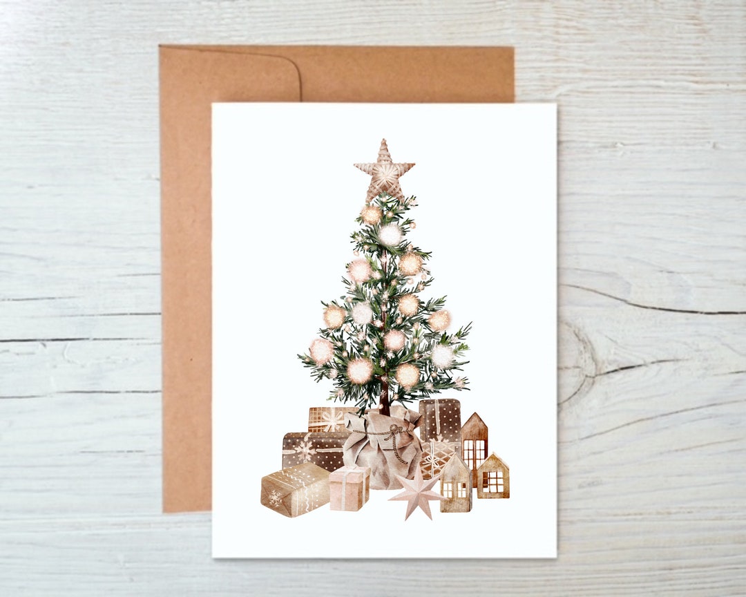 Rustic Christmas Cards With Envelopes, Holiday Greeting Cards Blank ...