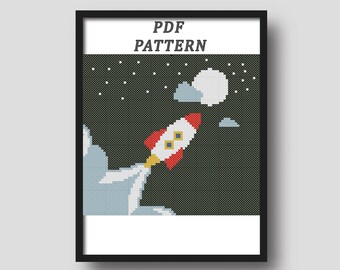 Rocket Cross Stitch Pattern - Etsy