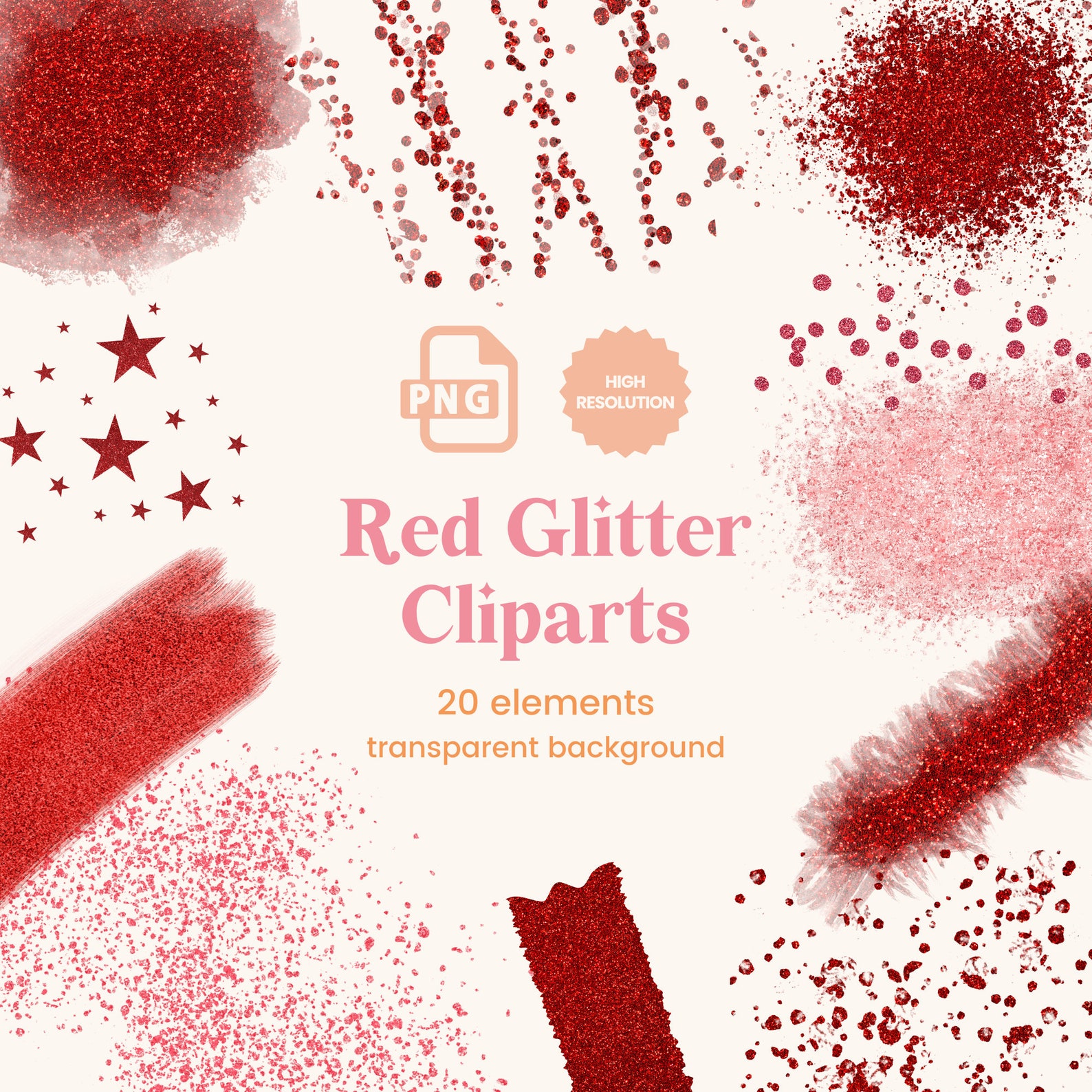 Red Glitter Cliparts - Etsy
