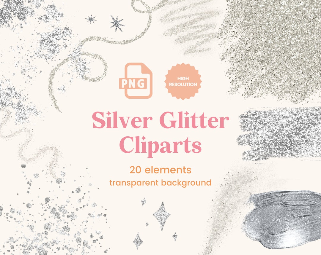 Silver Glitter Cliparts - Etsy
