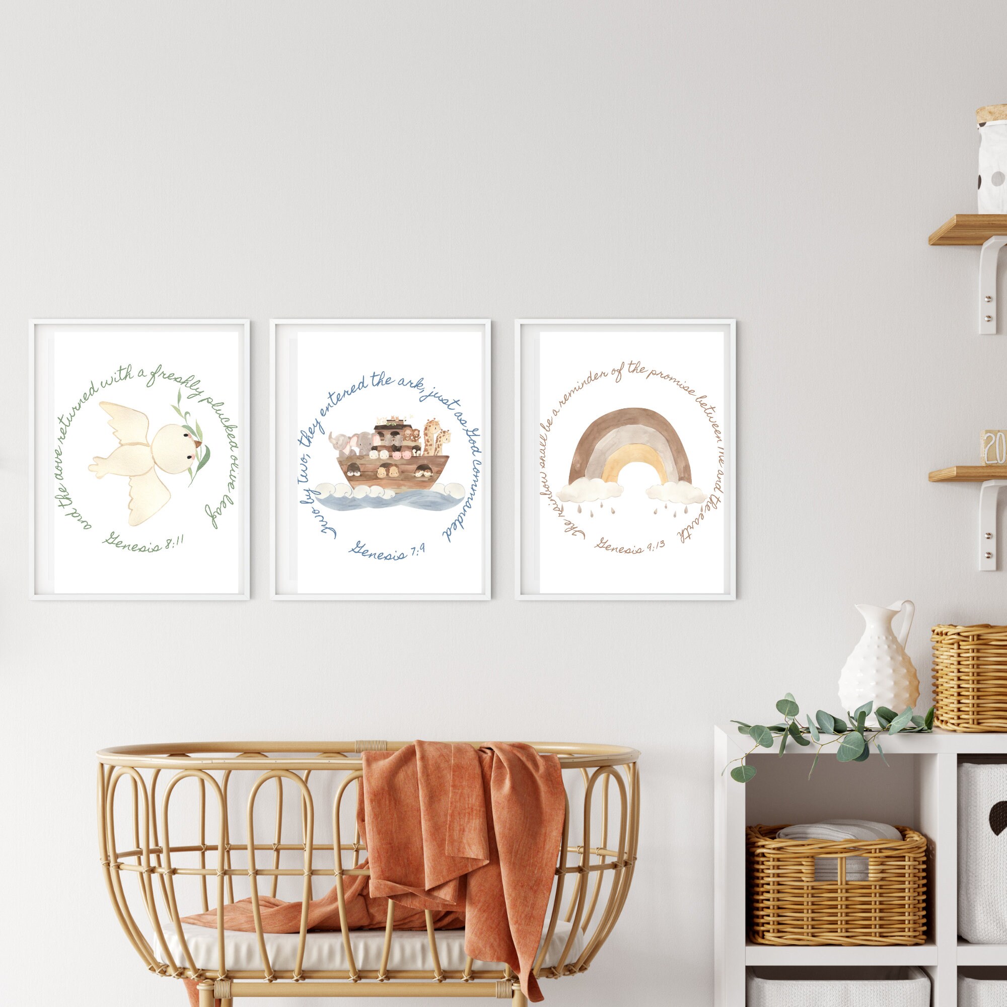 Noahs Ark Nursery/christian Nursery Decor/christian Wall Art/bible ...