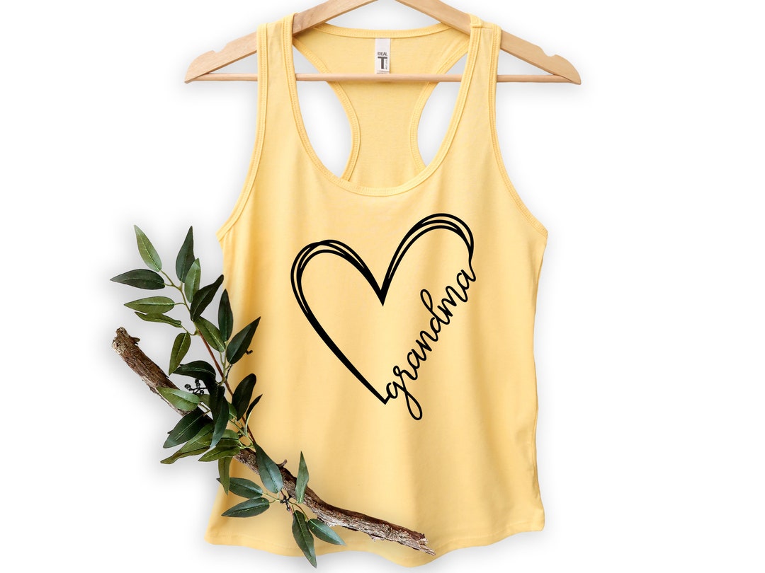 Grandma Tank ,custom Grandma Gift, Grandma Heart Tank, Funny Grandma ...