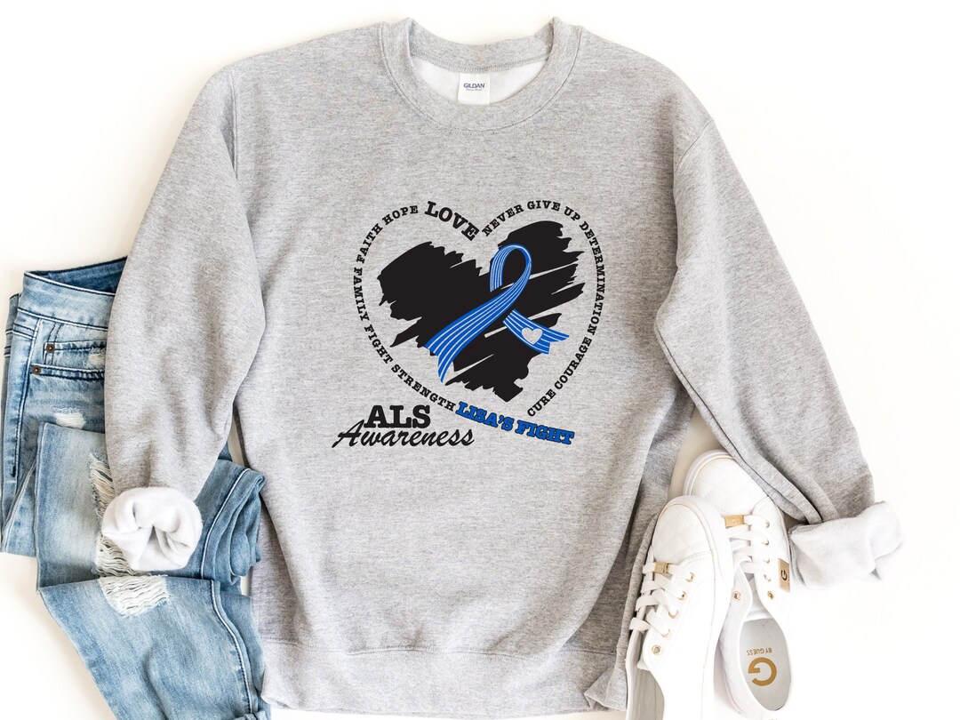 Personalized ALS Sweatshirt, ALS Awareness Pullover, Als Ribbon ...