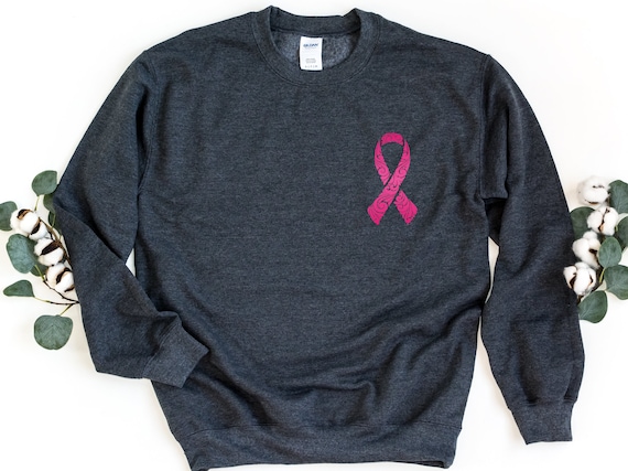 Cancer Sweatshirt Breast Cancer Sweater Pink Ribbon - Etsy