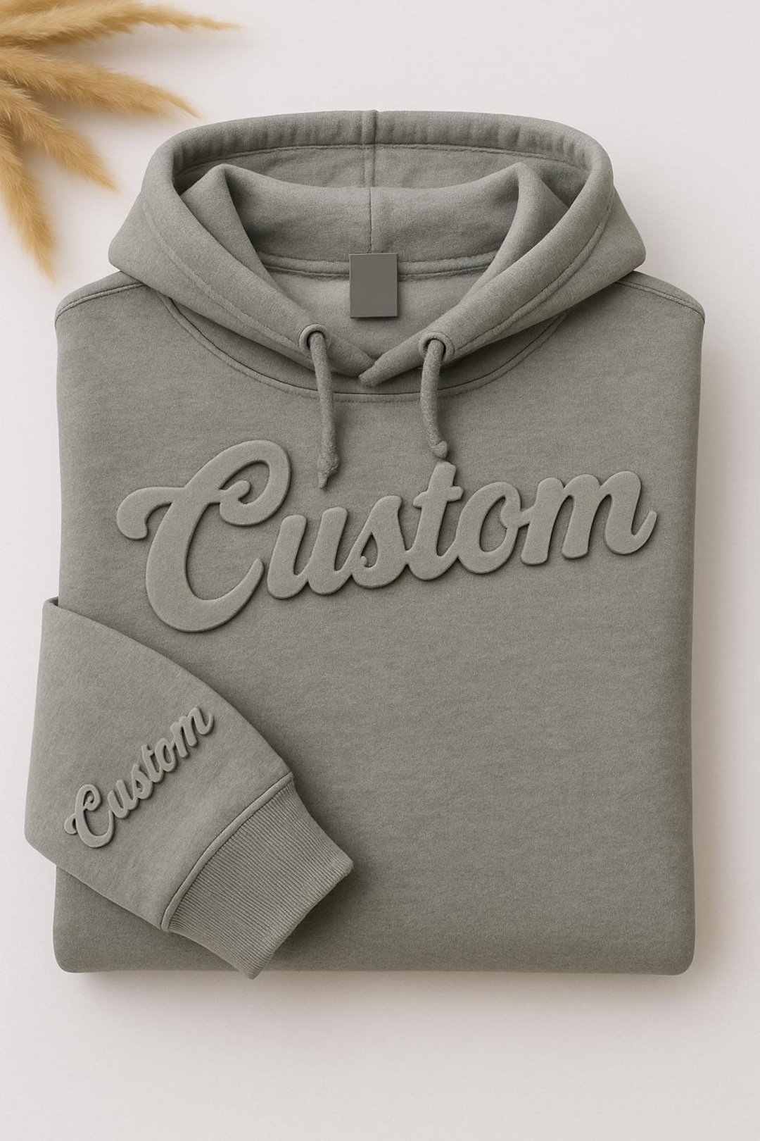 Personalized Puff Print Sweatshirt - Custom 3D Raised Text Hoodie ...