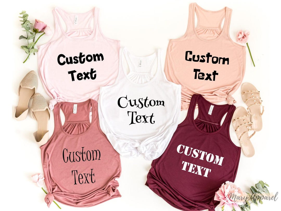 Custom Women's Flowy Racerback Tank Top – Personalized Workout Tank ...