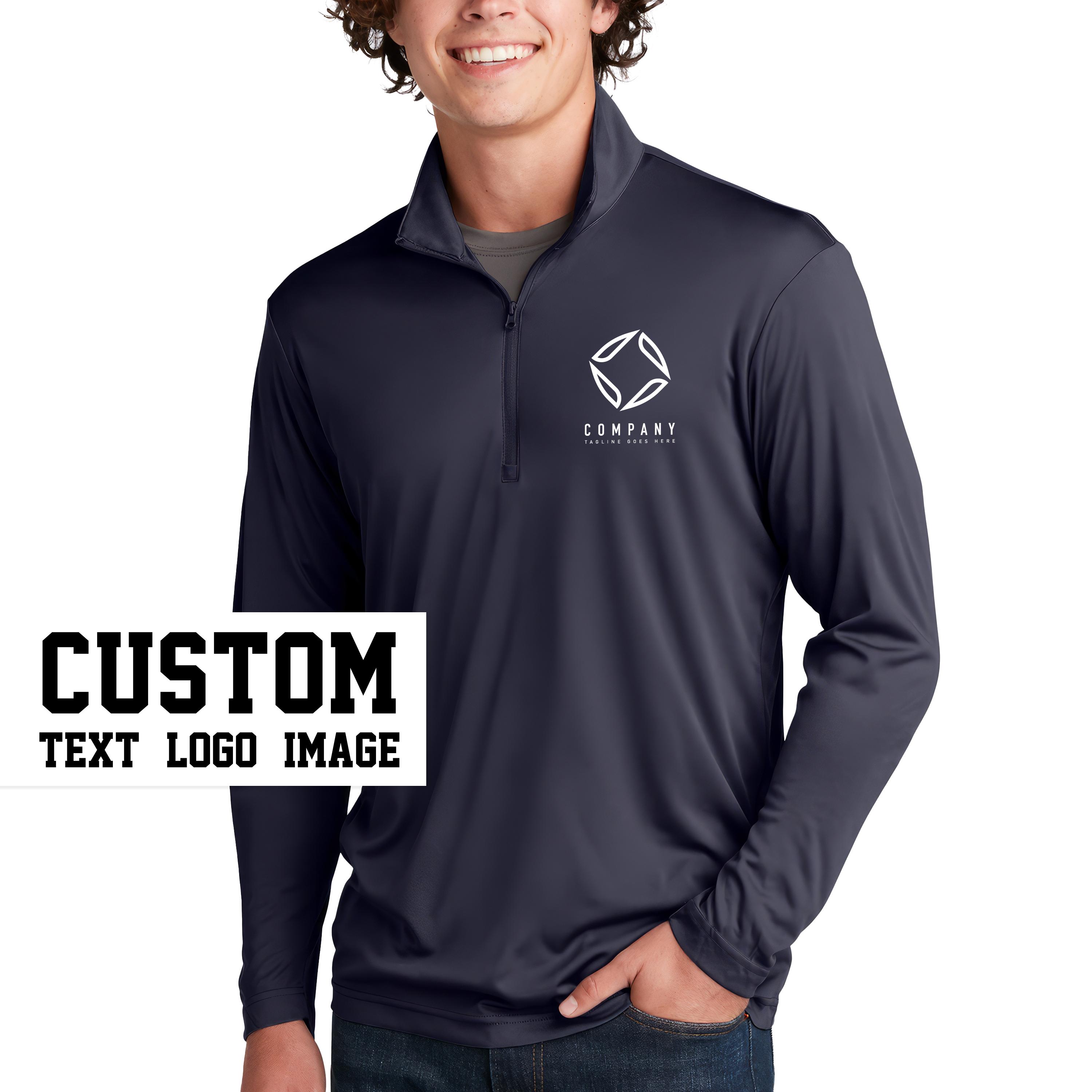 Custom Logo Quarter Zip – Performance Fit Sweatshirt, Moisture-wicking ...